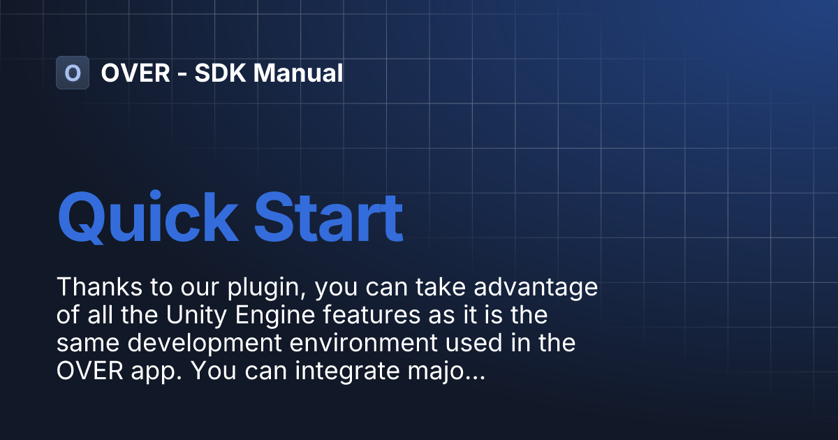 Quick Start | OVER - SDK Manual